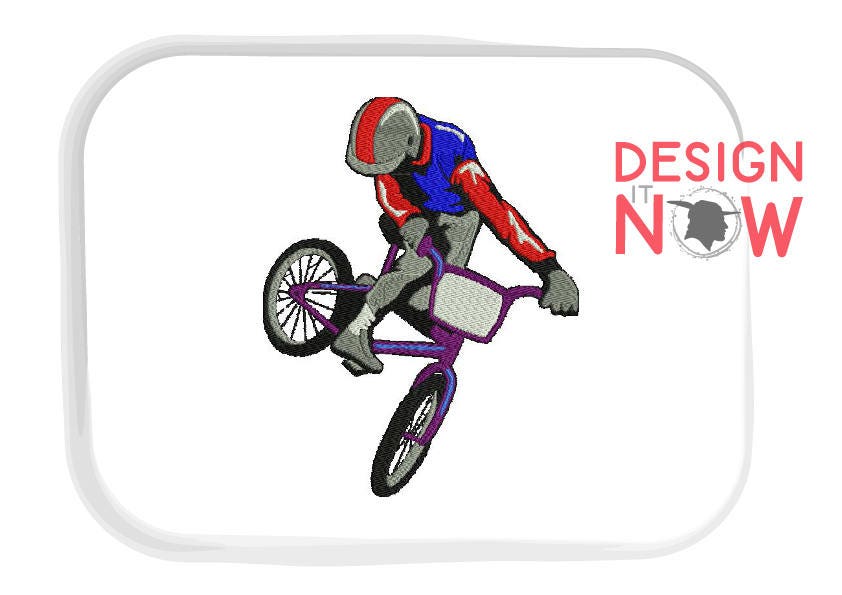 BMX Bicycle Embroidery, Motocross Design, Rodeo Bull Riding Embroidery ...