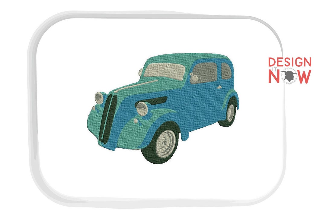 Vintage Car Embroidery Design, Oldtimer Embroidery, Car Embroidery Art ...