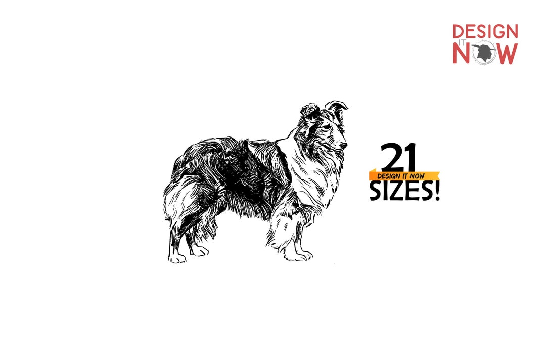 Collie Dog Embroidery Design, Animals Embroidery, Dogs Home Decor, Pets ...