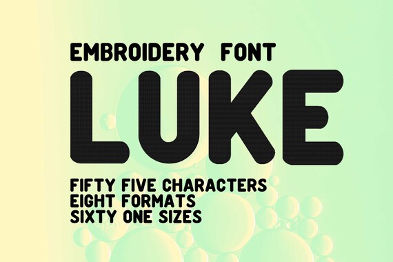 Luke Rounded Bold Embroidery Font Basic Embroidery Fonts - Etsy