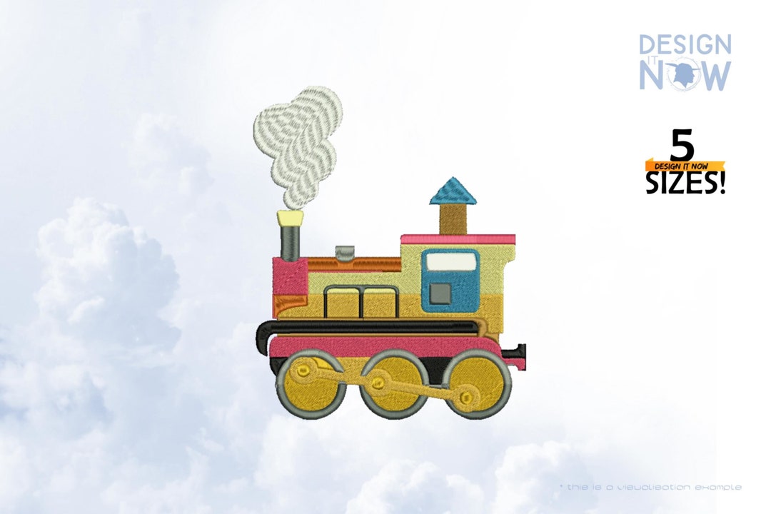 Train Embroidery Design, Baby Toy Train Engine Locomotive Embroidery ...