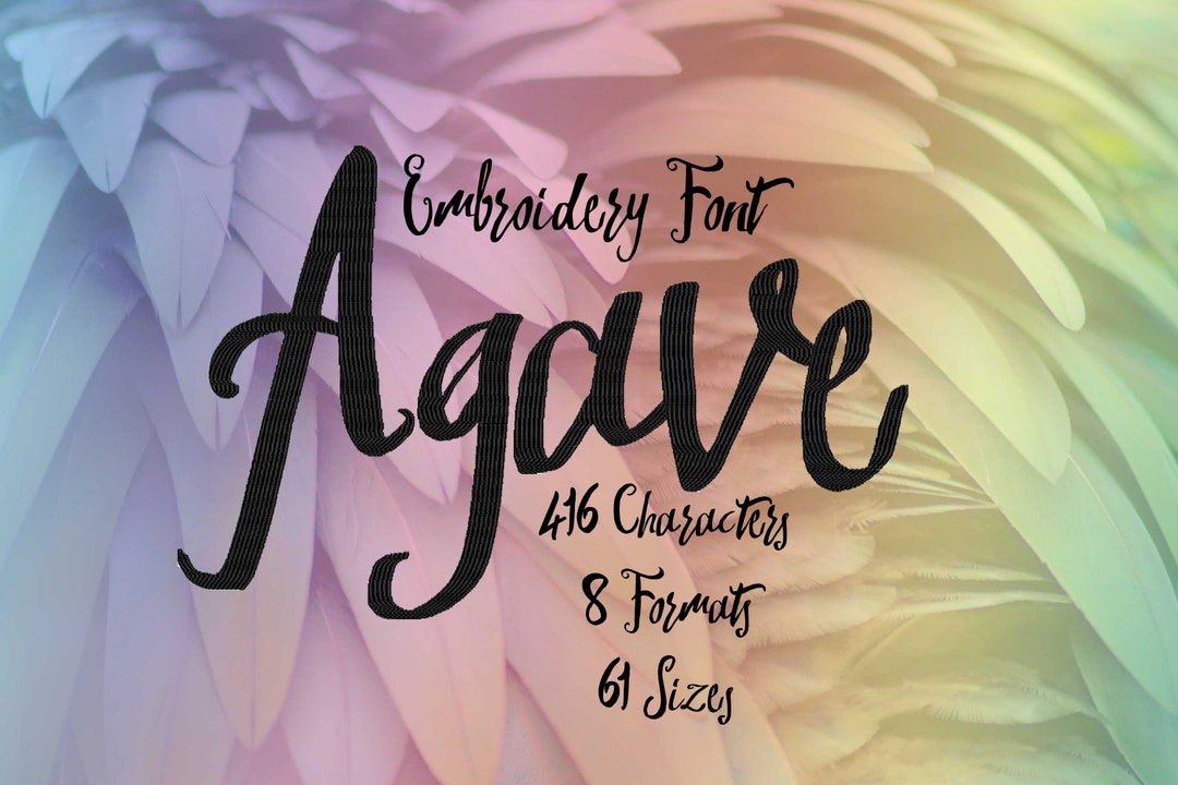 Agave Brush Calligraphie Embroidery Font, Decorative Font, Modern Brush ...