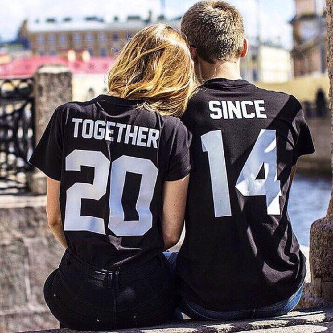 Together Since Couple Anniversary Gifts, Custom Couple Shirt Set ...