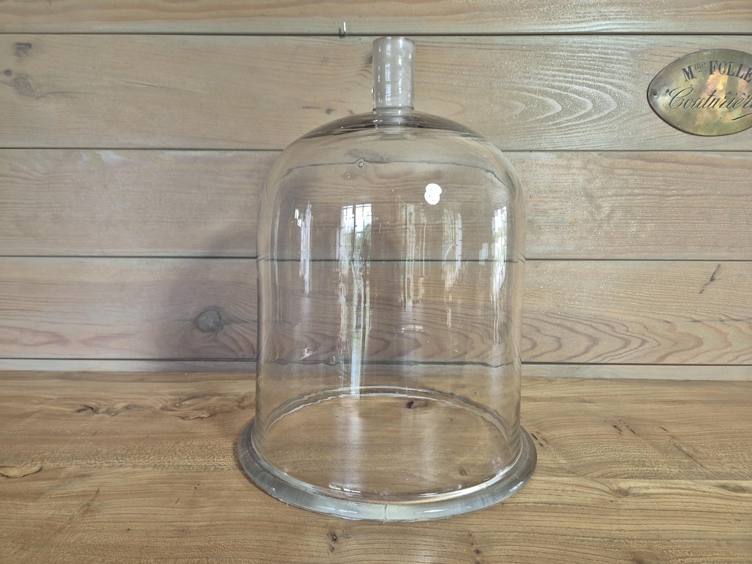 Thick Glass Vacuum Bell Jar. Laboratory Bell Jar. Made in France, 1920 ...