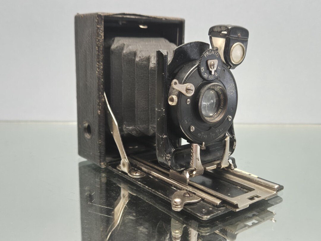 Antique Bellows Camera Print on 4.5x6 Glass Plate. Obj Steinheil. - Etsy