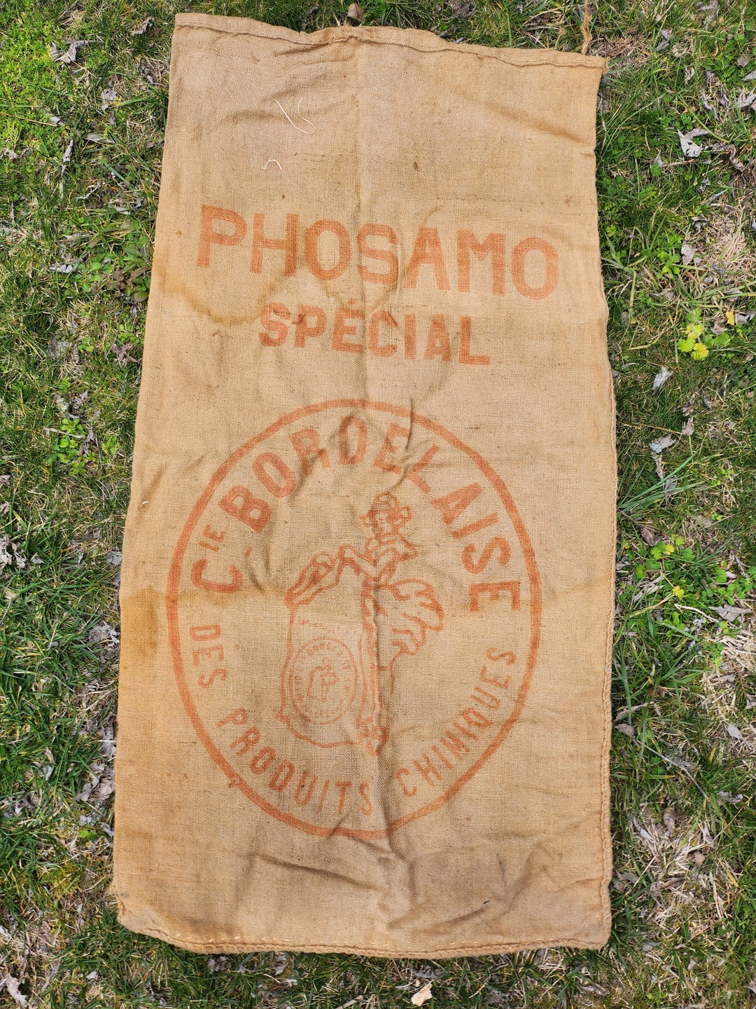 Old Burlap Bag From French Farms in the 1900s. Vintage Bohemian Country ...