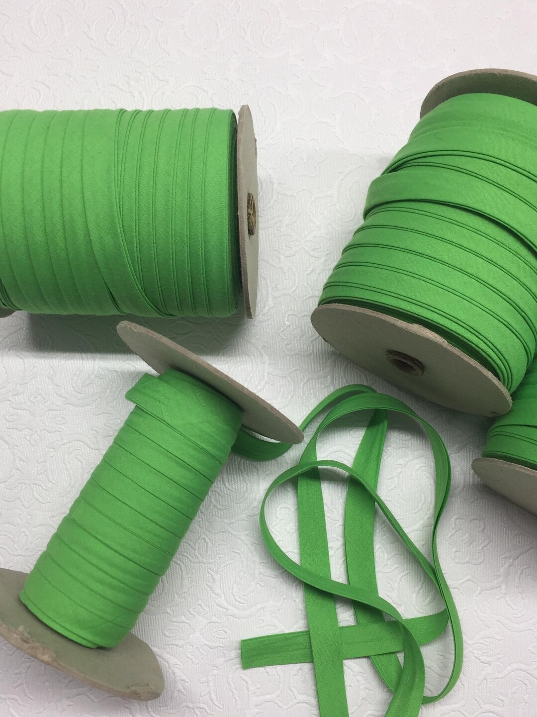 1/2”, 13mm Bias Tape, Frog Green Double Fold Bias Tape by the Yard ...