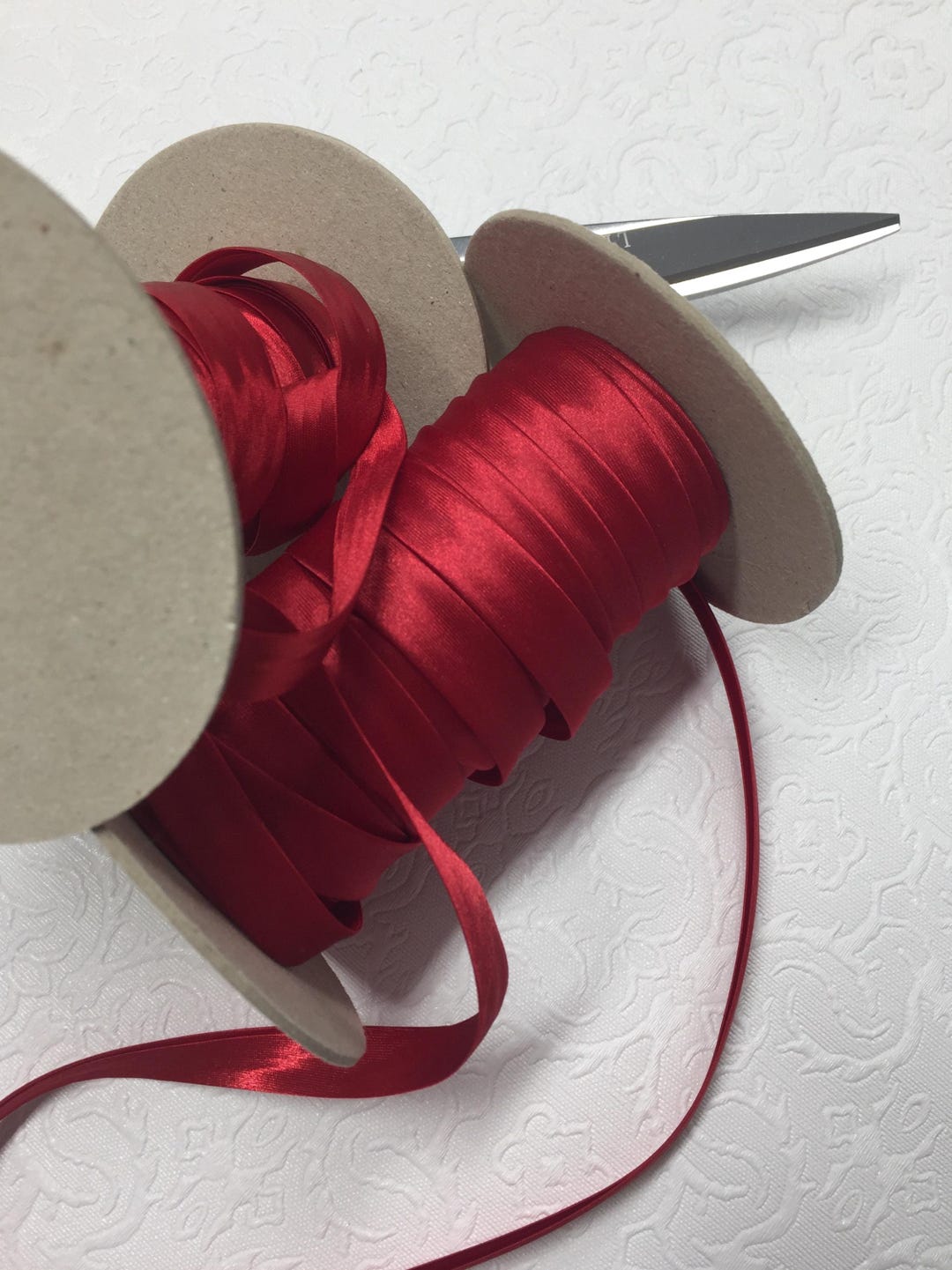 13mm Red Double Fold Satin Bias Binding 1/2" Premium Sewing Trim for ...