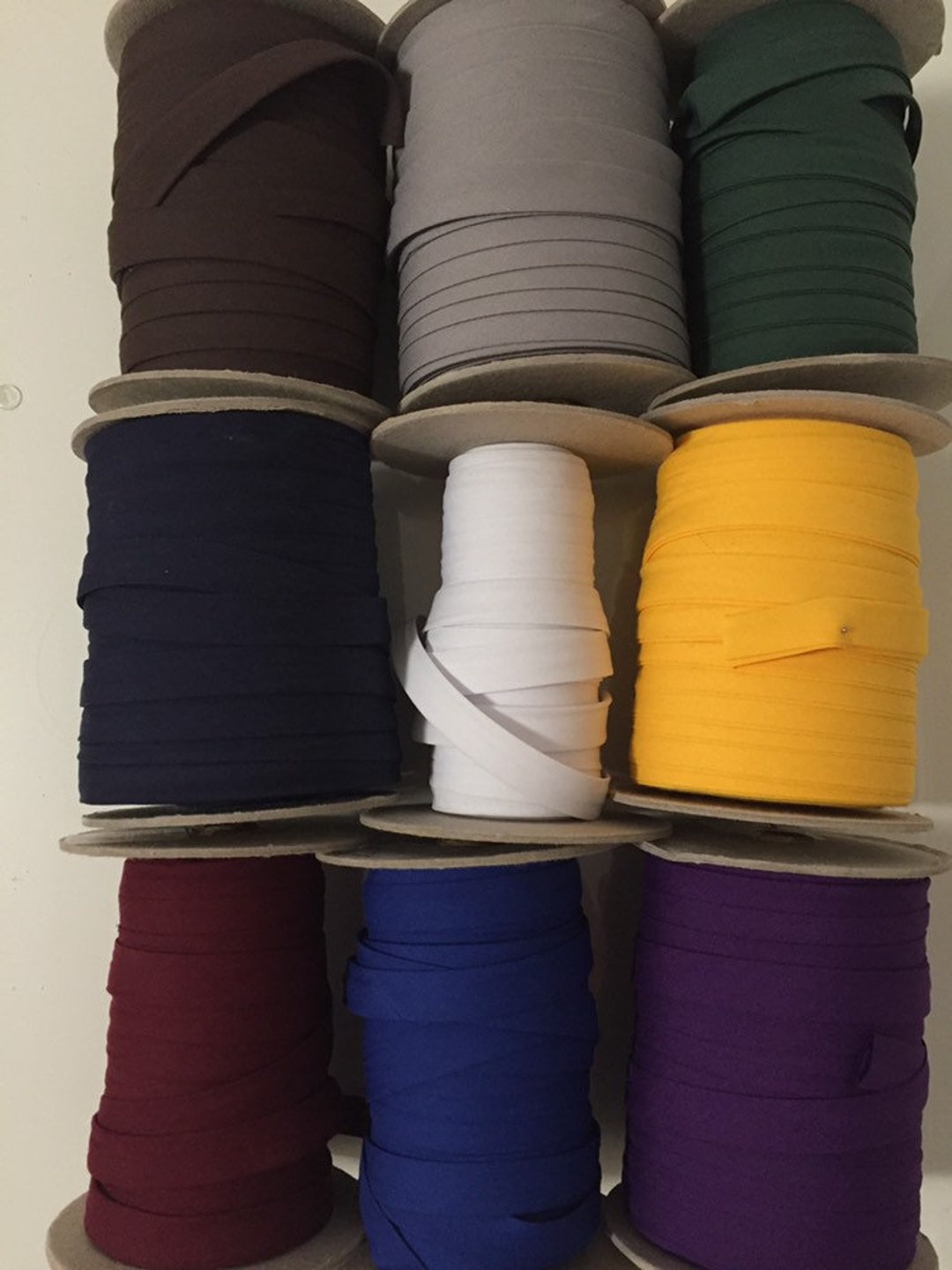 Assorted Bias Tape, Solid Colour Binding, Grey Bias, Green Bias, Brown ...