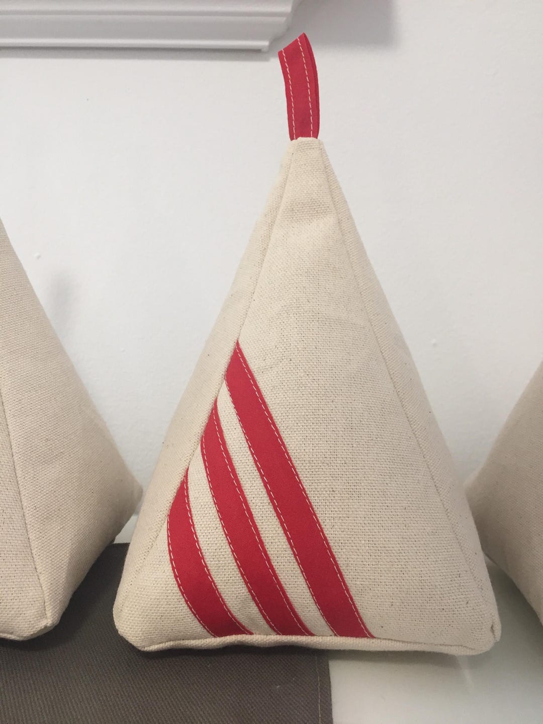 Red, White & Blue Stripe Door Stops, Natural Doorstops, Heavy Cotton ...
