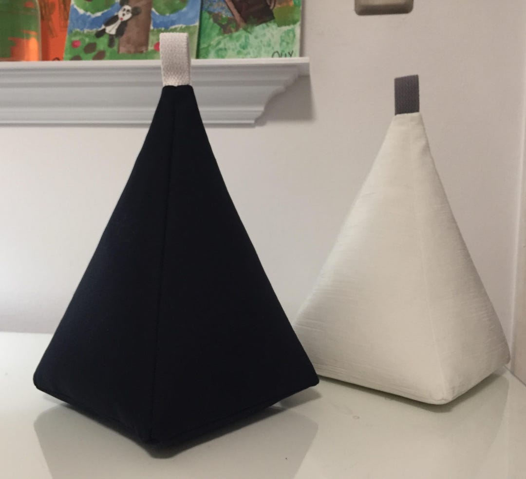 Tall & Heavy Oversized Velvet Fabric Door Stop, Navy Blue Cotton Canvas ...