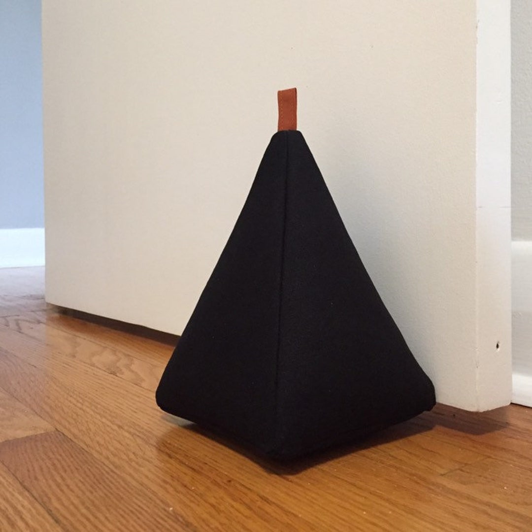 Cognac & Canvas Fabric Door Stops, Modern Natural Doorstops, Copper and ...