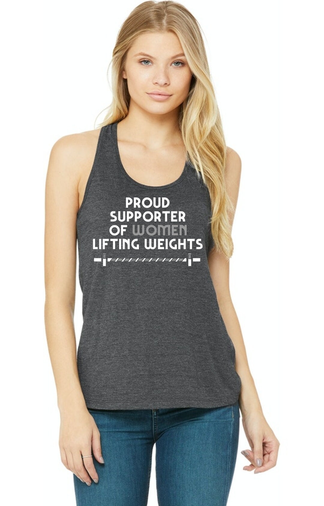 Women Lift Weights Racerback Tank, Gym Apparel, Workout Apparel, Proud ...