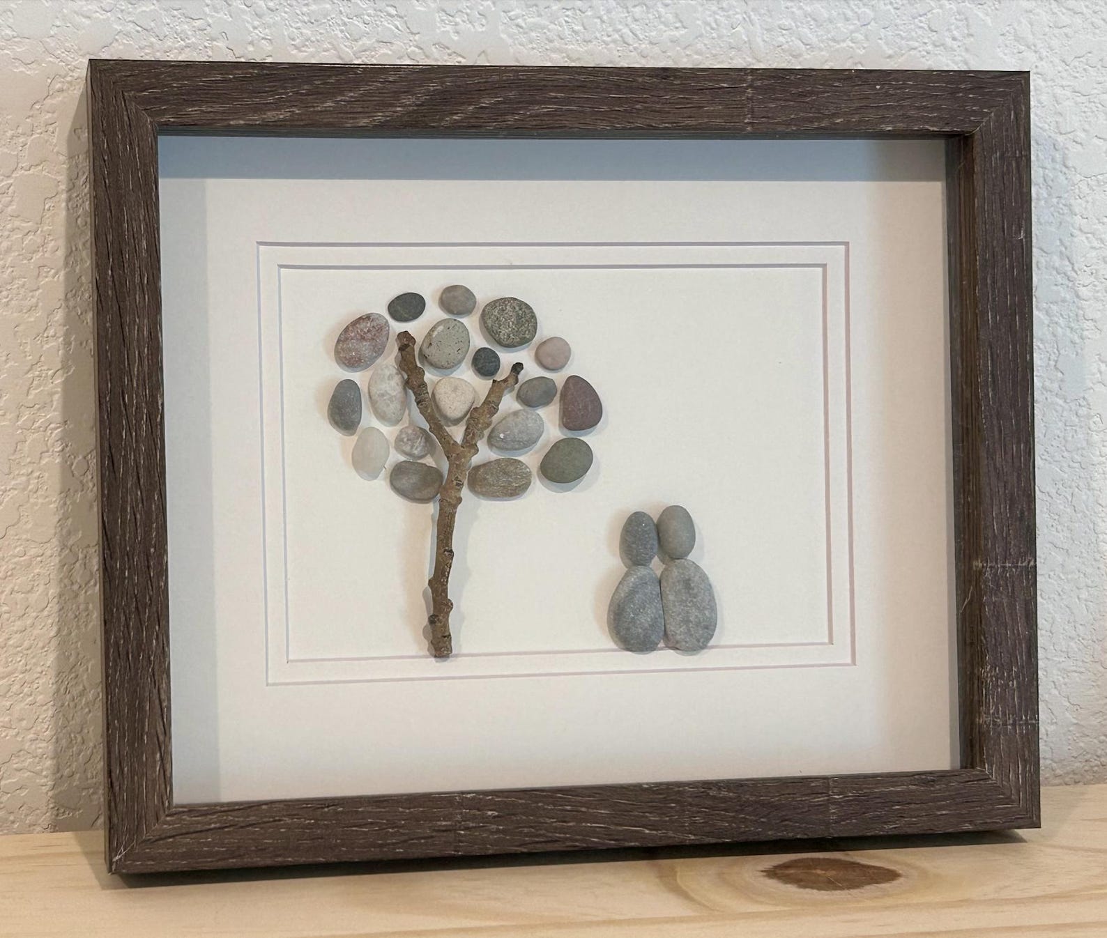 Two People Under Pebble Tree - Original Handmade Artwork - Perfect Gift ...