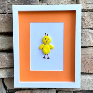 Little Chick Framed Pebble Art 8x10”, Perfect Nursery Wall Decor - Etsy