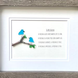 Framed Friendship Poem 8x10 Picture, Sea Glass and Driftwood Art ...