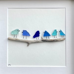 Sea Glass Birds Wall Art, Coastal Wall Decor, Beach House Gift, Gift ...