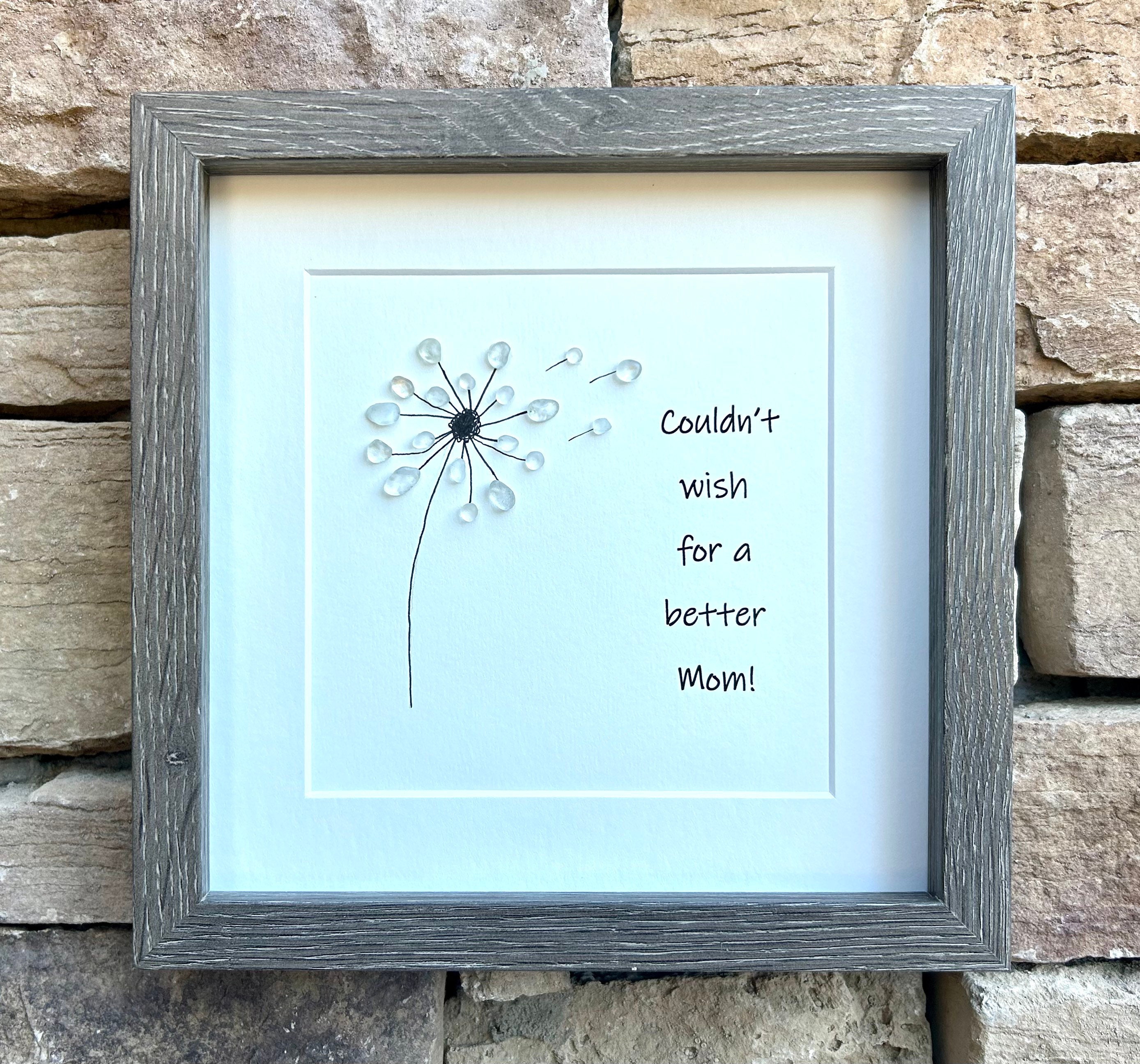 Dandelion Sea Glass Art, Gift for Mom, Framed Mother's Day Present - Etsy