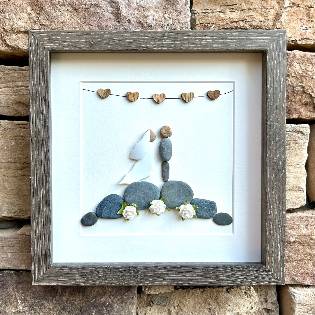 Personalized Wedding Gift, 9x9 Framed Pebble Art, Perfect Wedding Gift ...