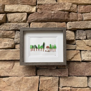 Wooden House in Sea Glass Forest 8x10 Framed Handmade Artwork - Etsy