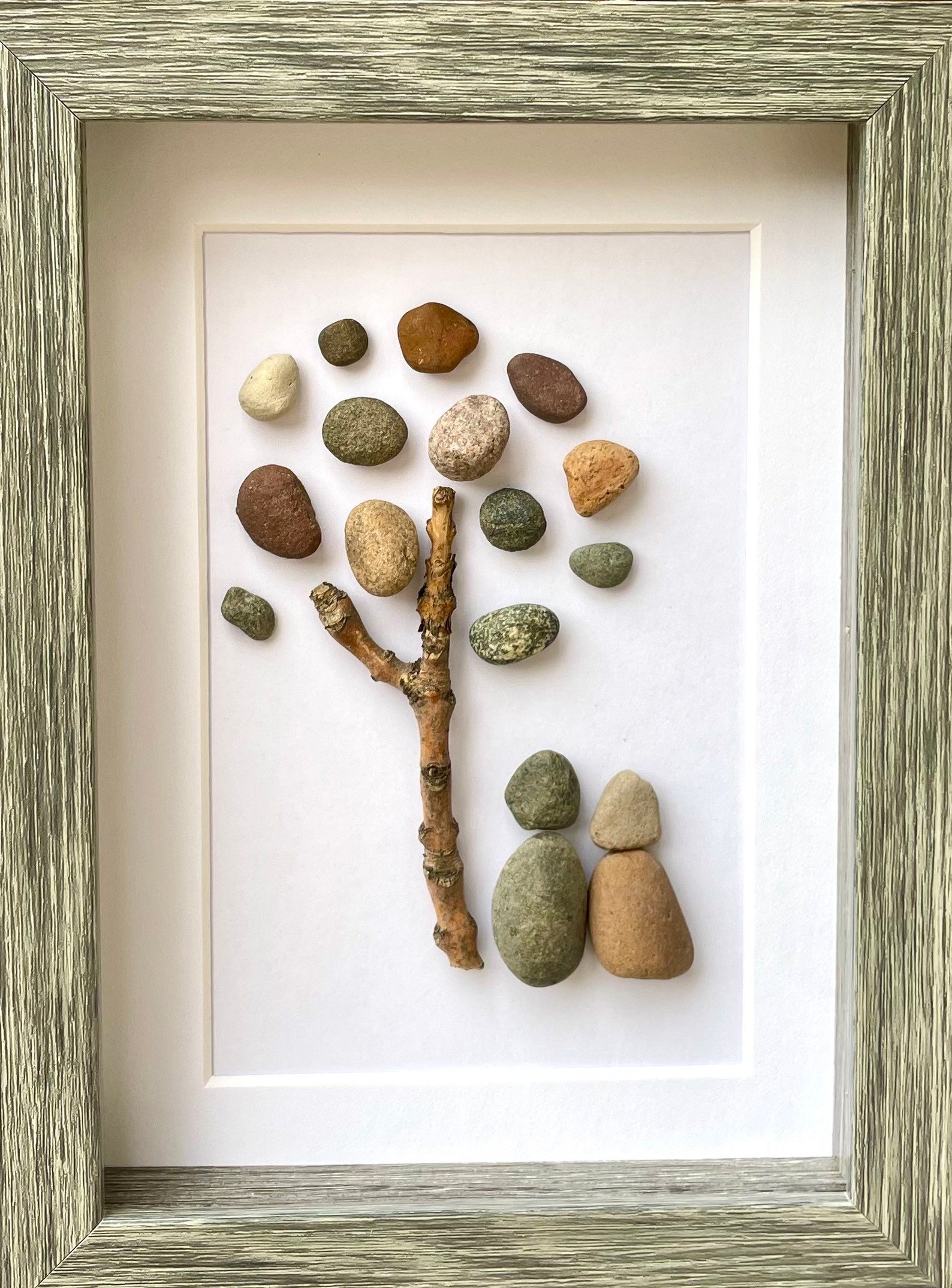 Pebble Art Couple Under Tree, Framed Handmade Artwork, 5x7 Gift - Etsy