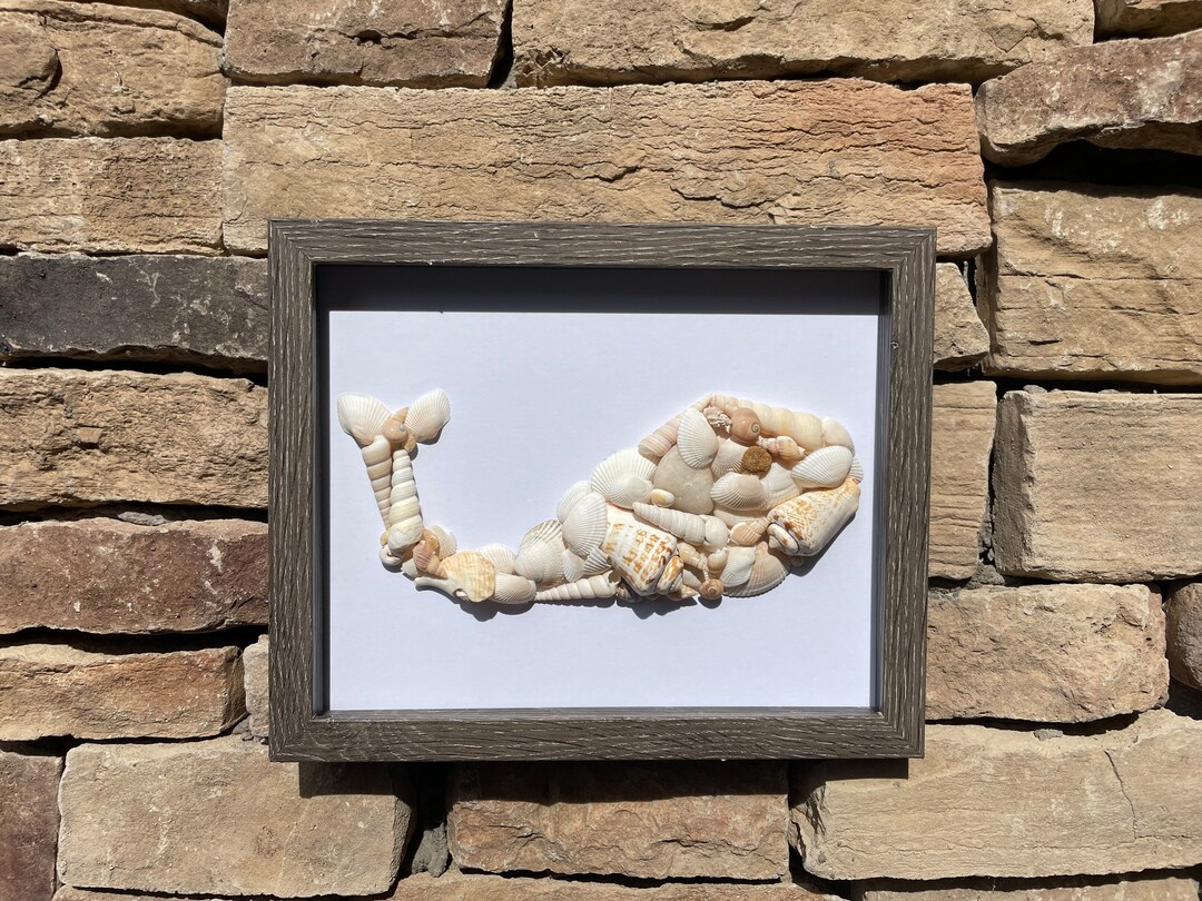 Whale Made From Sea Shells - Original Handmade Artwork - Beach House ...