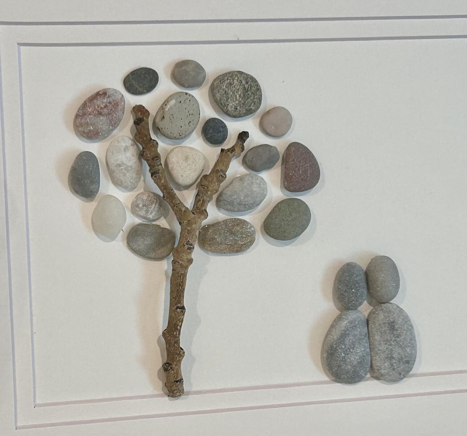 Two People Under Pebble Tree - Original Handmade Artwork - Perfect Gift ...