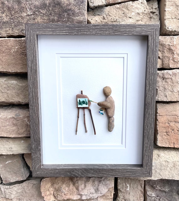 Artist at Work Original Pebble Artwork Perfect Gift for - Etsy
