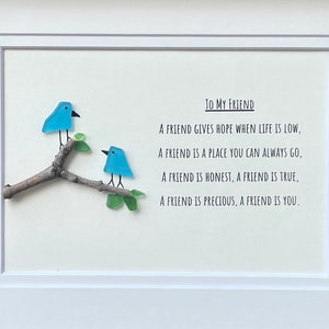 Framed Friendship Poem "to My Friend" 8x10 Picture, Sea Glass and ...