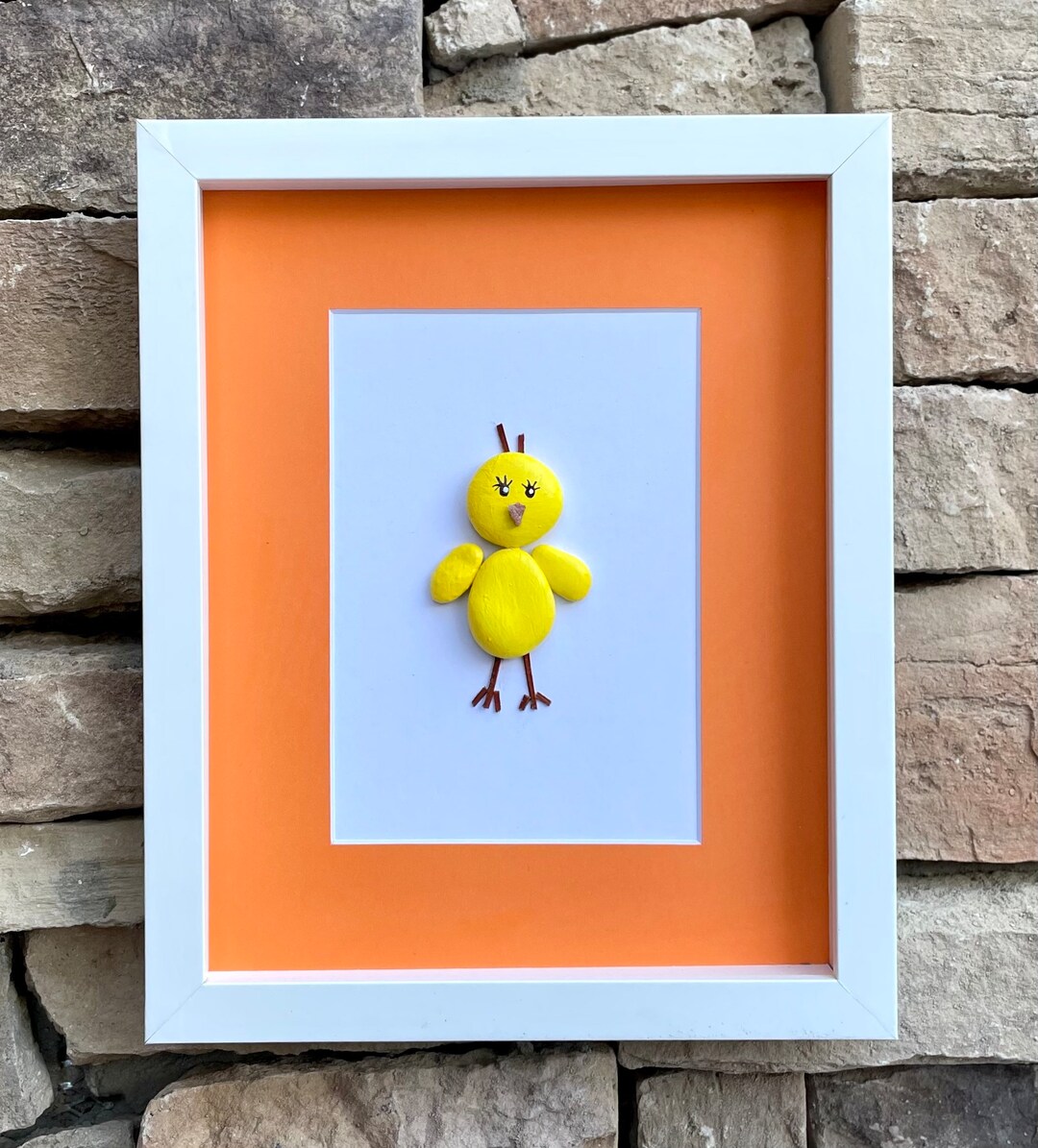 Little Chick Framed Pebble Art 8x10”, Perfect Nursery Wall Decor - Etsy