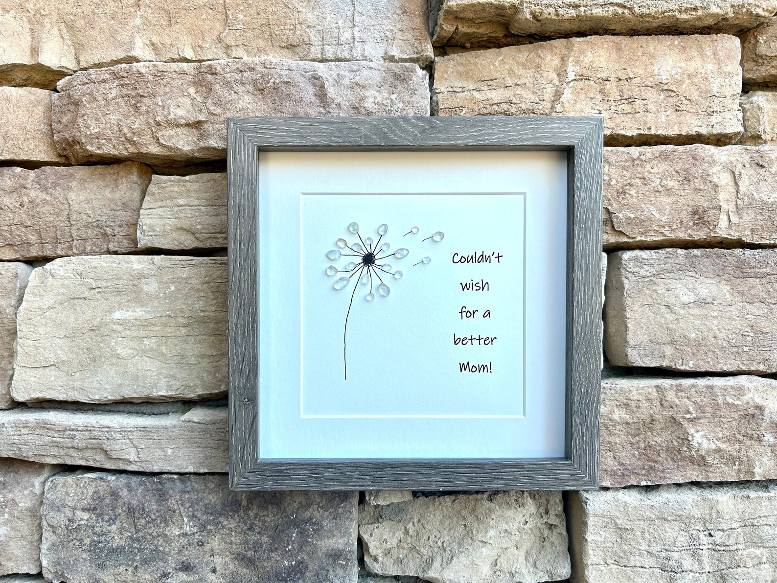 Dandelion Sea Glass Art, Gift for Mom, Framed Mother's Day Present - Etsy
