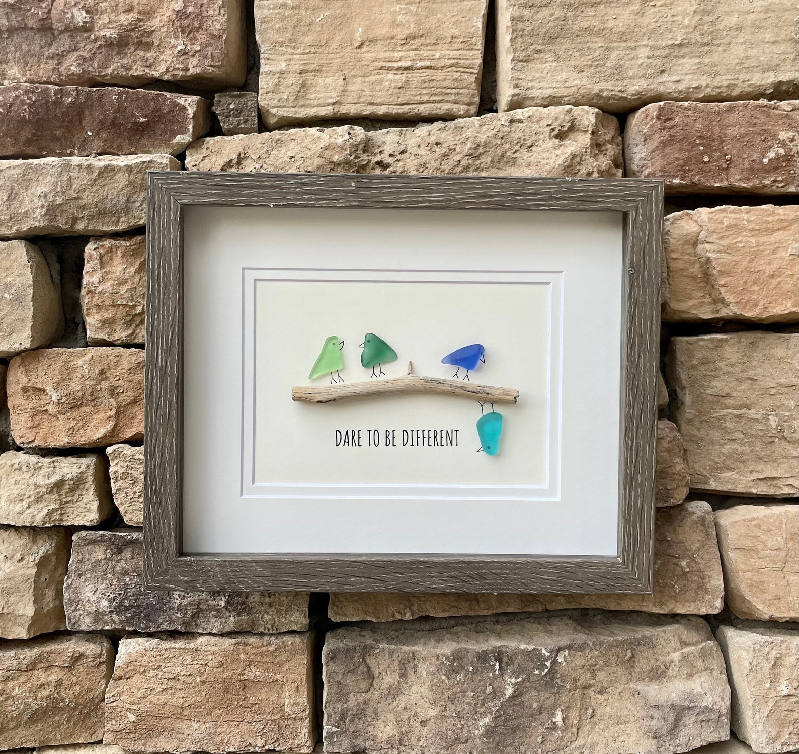 Inspirational Framed Seaglass Art Handmade Original Artwork - Etsy