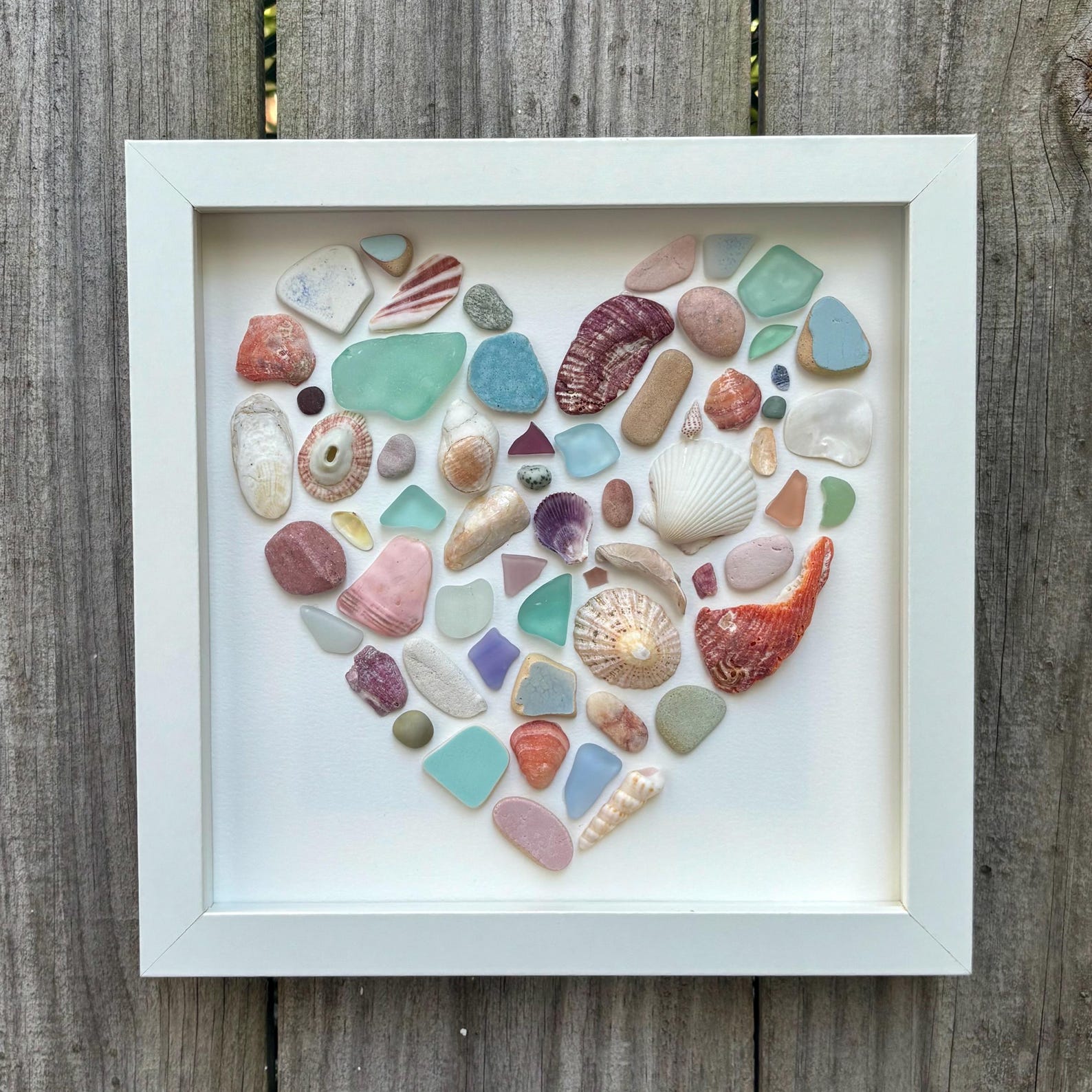Colorful Heart Beach Collage Made of Scottish Sea Glass, Shells, Sea ...