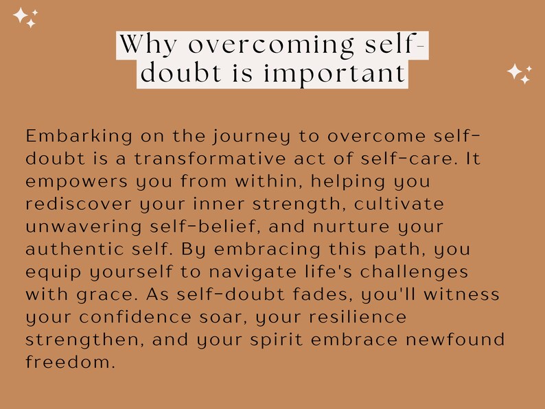 No More Self-doubt Journal Guide With Prompts for Overcoming Self-doubt ...