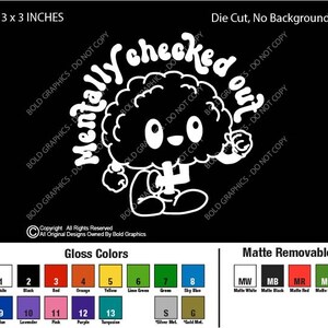 3x3" Mentally Checked Out Brain Decal Vinyl Sticker, Stressed, Stressed ...