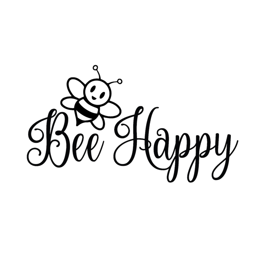 Bee Happy Die Cut One Color Decals Window Bumper Sticker Car Decor Wall ...