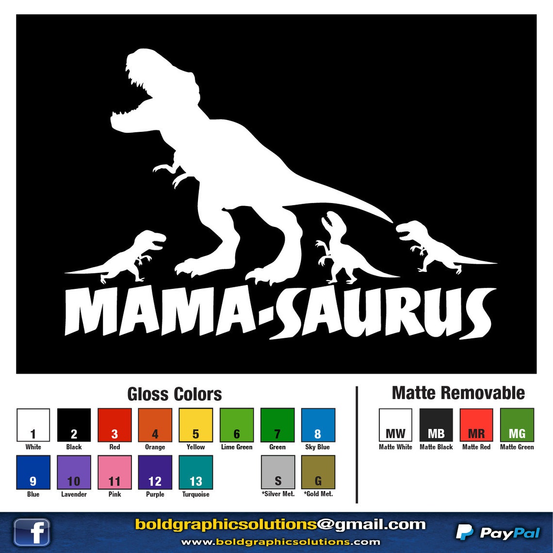 Mama Saurus Die Cut One Color Decal Window Bumper Sticker Car - Etsy