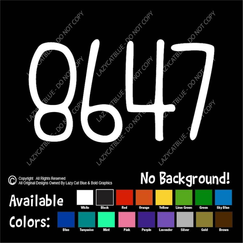 8647 Bumper Sticker - Etsy