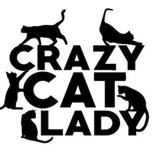 Crazy Cat Lady Die Cut One Color Decal Window Bumper Sticker Car Decor ...