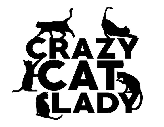 Crazy Cat Lady Die Cut One Color Decal Window Bumper Sticker | Etsy