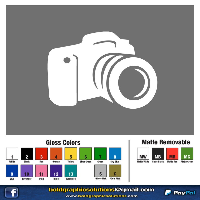 Camera Die Cut One Color Decal Window Bumper Sticker Car Decor | Etsy