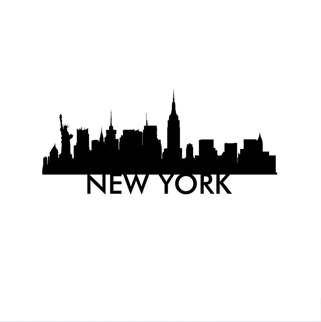 New York City Skyline Die Cut One Color Decal Window Bumper Sticker Car ...
