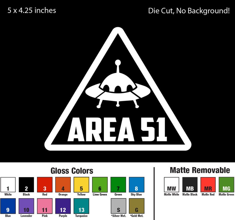 Area 51 UFO Die Cut One Color Decals Window Bumper Sticker Car - Etsy