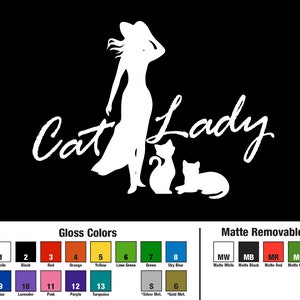 Cat Lady Die Cut One Color Decals Window Bumper Sticker Car | Etsy