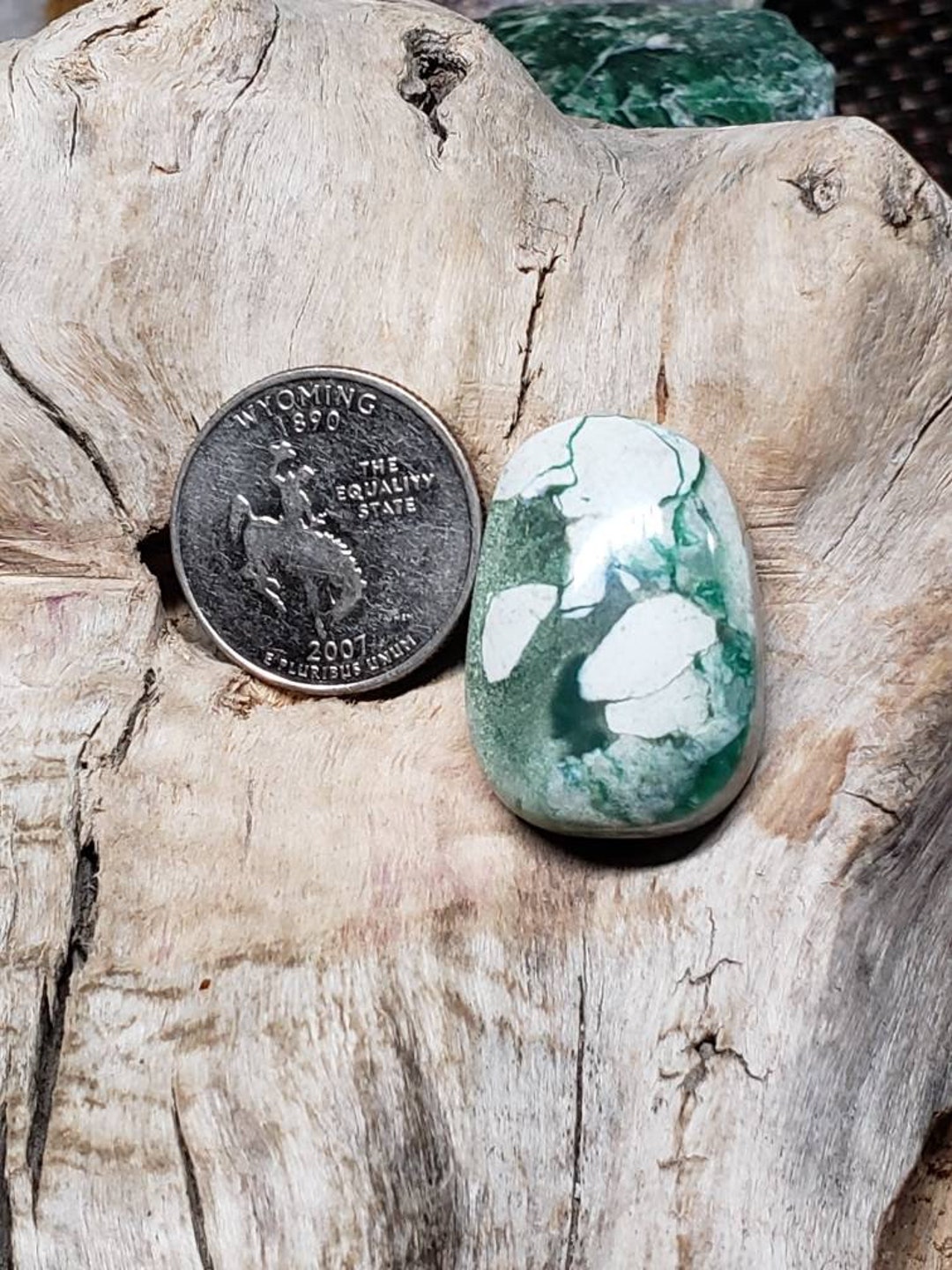 Yellowstonegem-natural Yellowstone Variscite Cabochon 50 Carats - Etsy