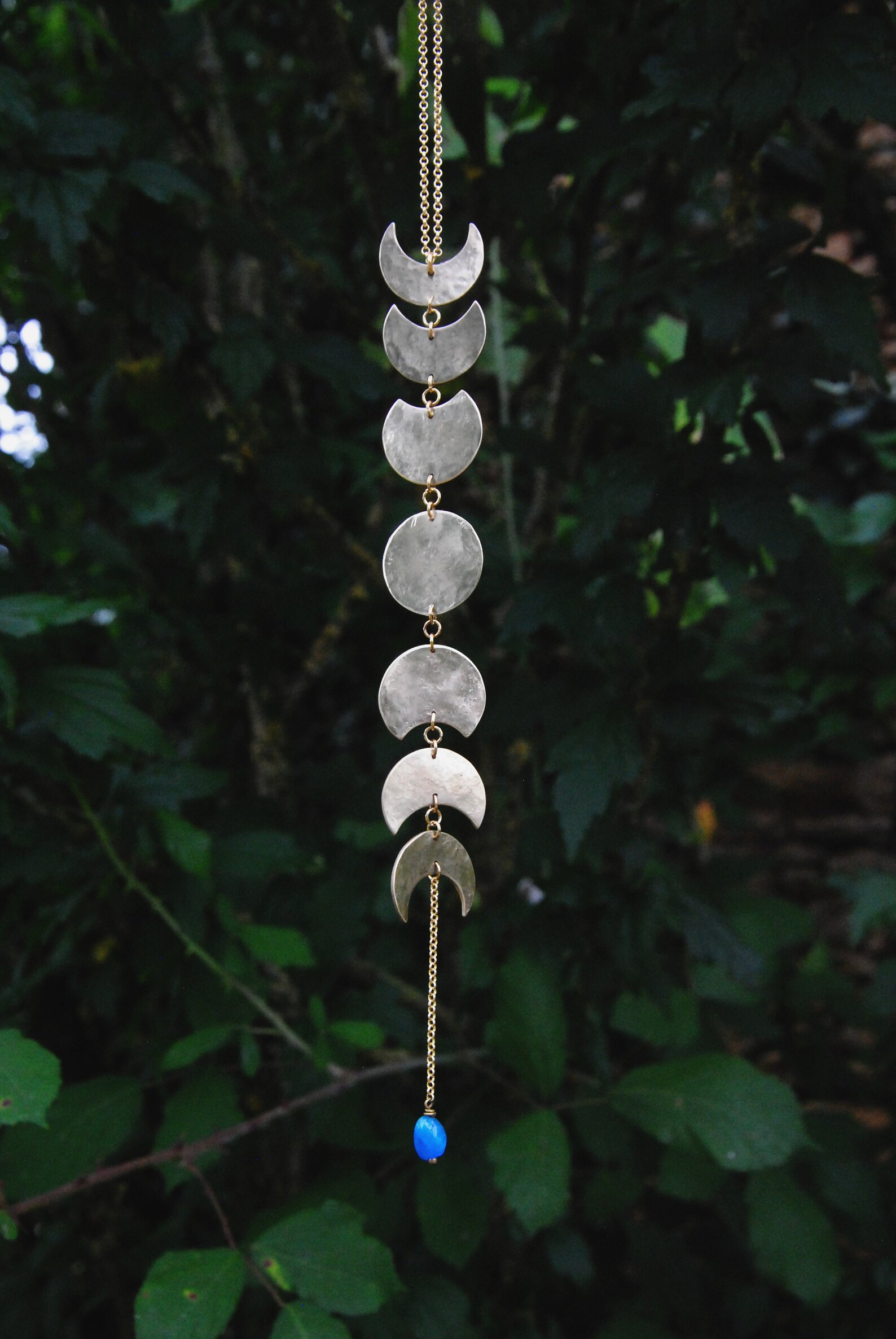 Collier Cycle lunaire en laiton martelé. Pièce - Etsy France