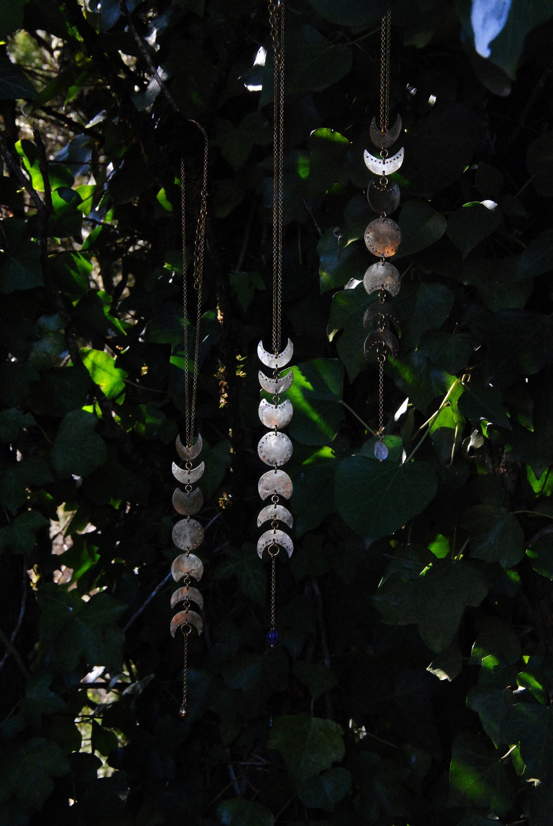 Collier Cycle lunaire en laiton martelé et - Etsy France