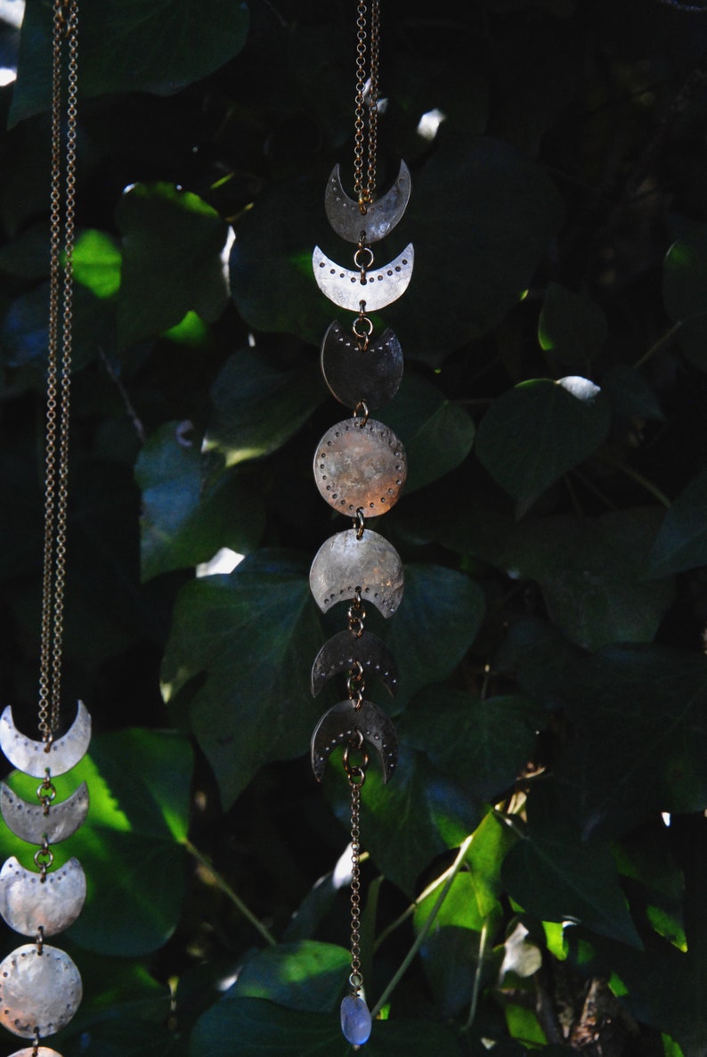 Collier Cycle lunaire en laiton martelé et - Etsy France