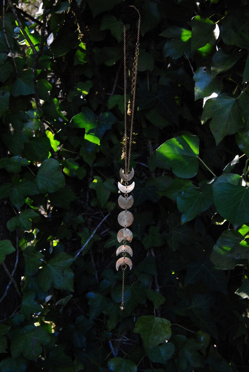 Collier Cycle lunaire en laiton martelé et - Etsy France