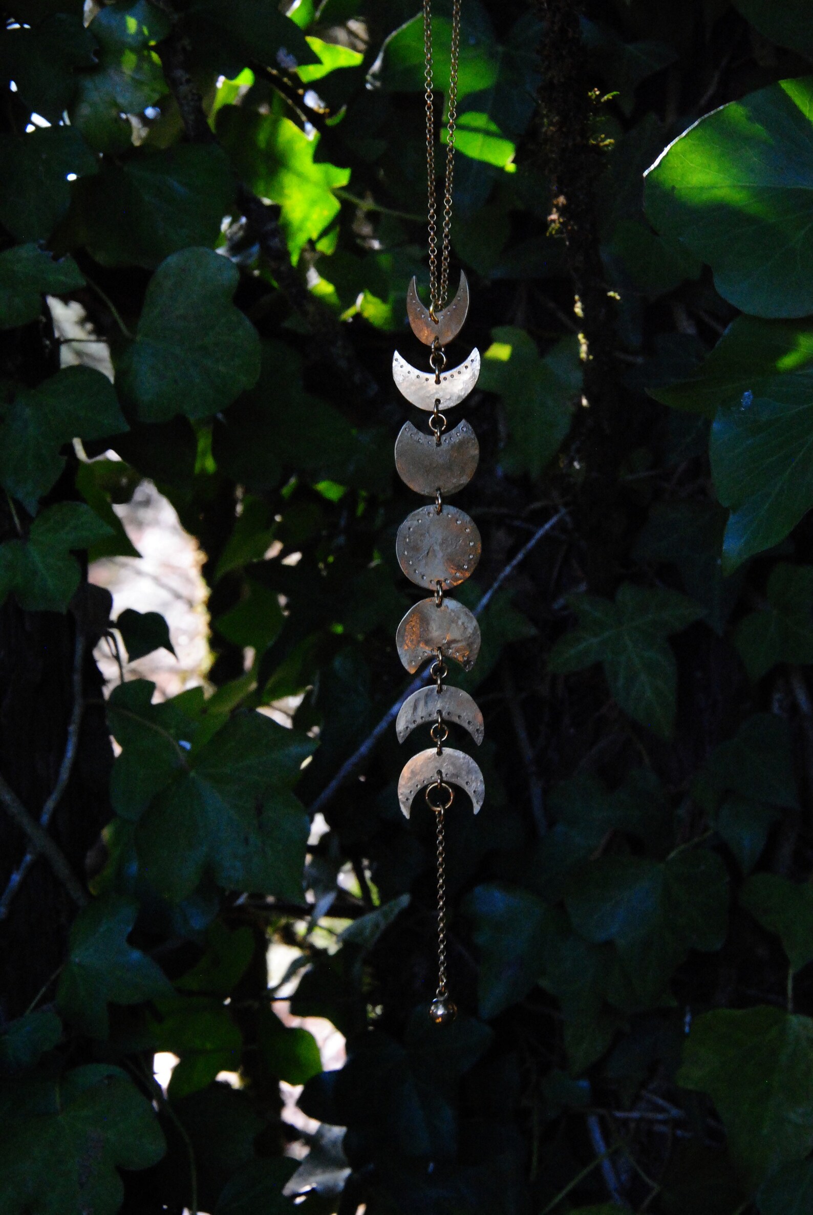 Collier Cycle lunaire en laiton martelé et - Etsy France